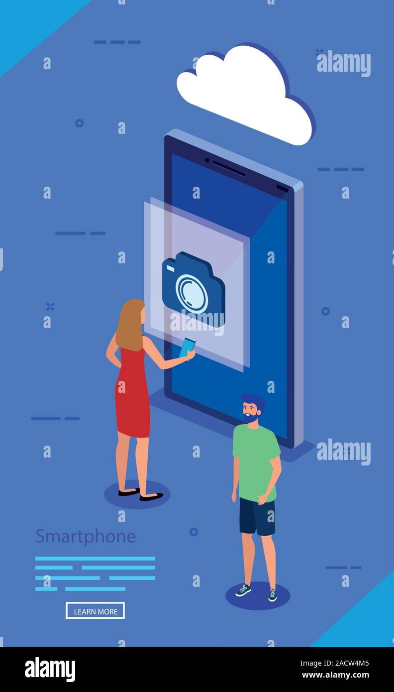 People with smartphone vector design Stock Vector Image & Art - Alamy