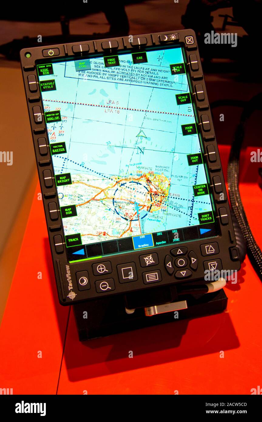 Aircraft electronic map display at Farnborough International Air Show ...