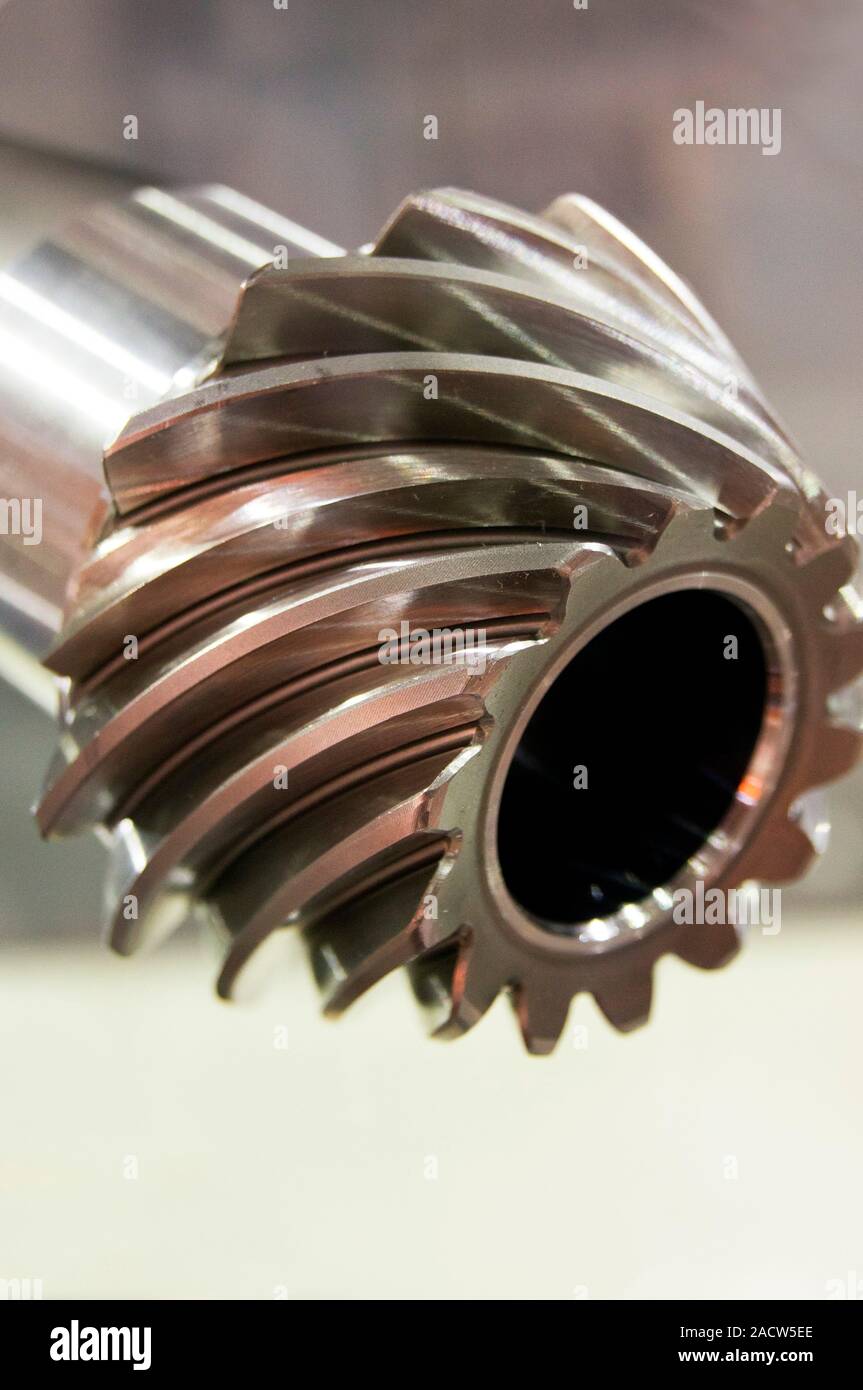 Spiral bevel gear or pinion for use in aerospace industry Stock Photo ...