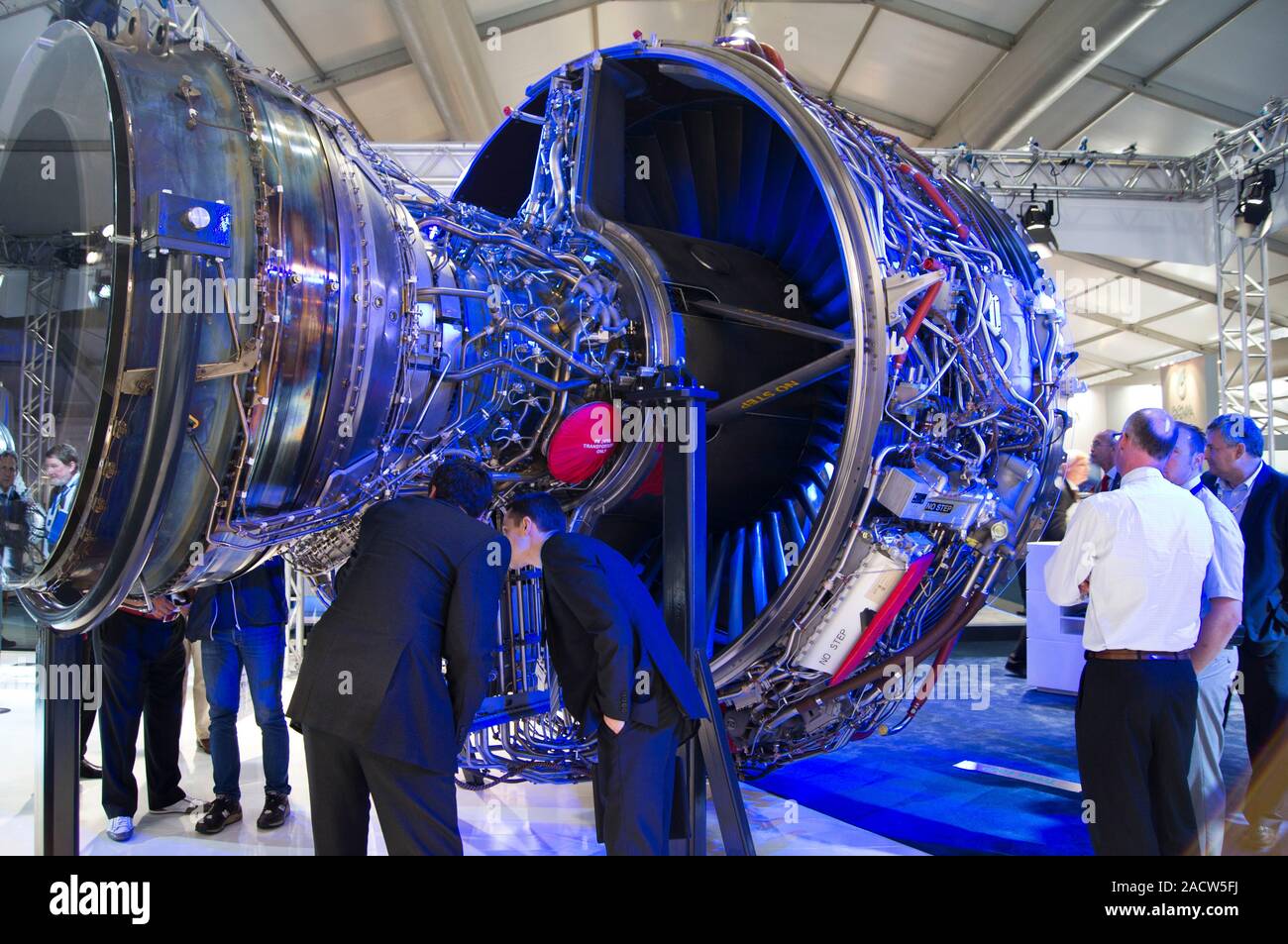 Commercial jet aircraft engine (Rolls-Royce Trent 1000) on display at ...
