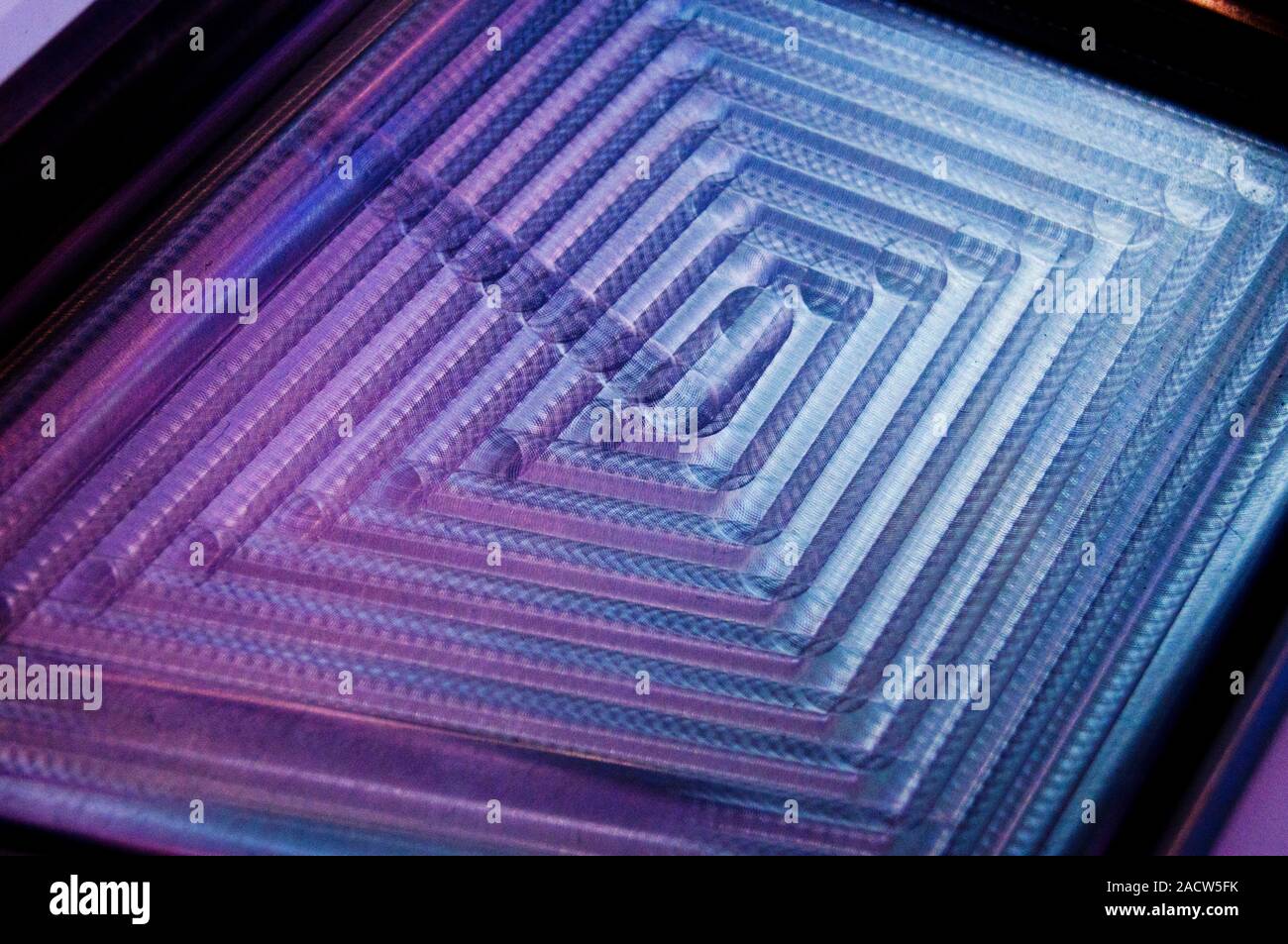 Milling patterns made by a cutting tool in aluminium: circular tool has ...