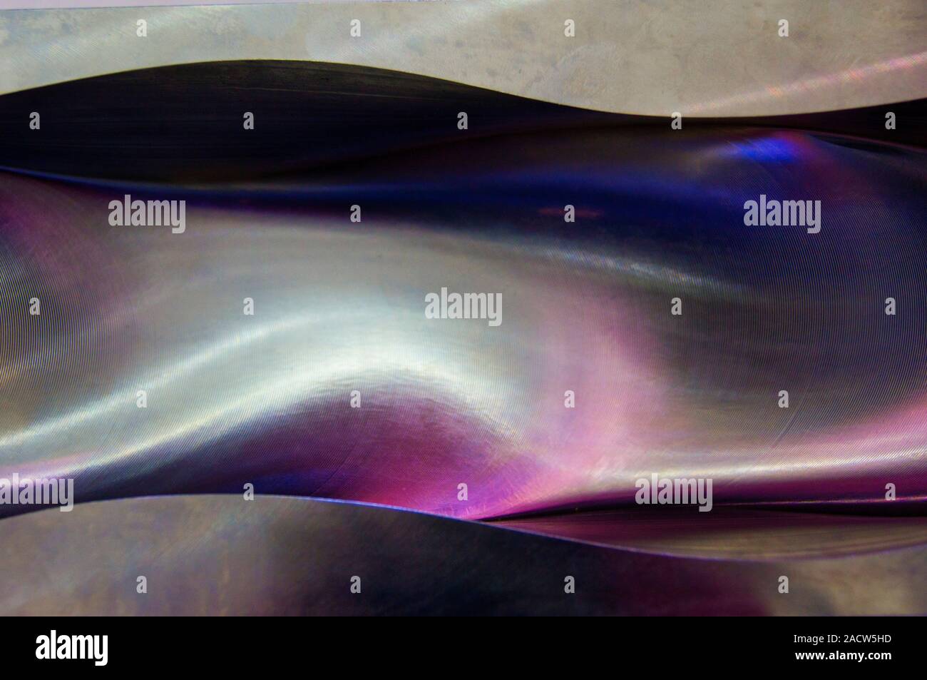 A curved cylindrical channel milled in aluminium showing curved ...