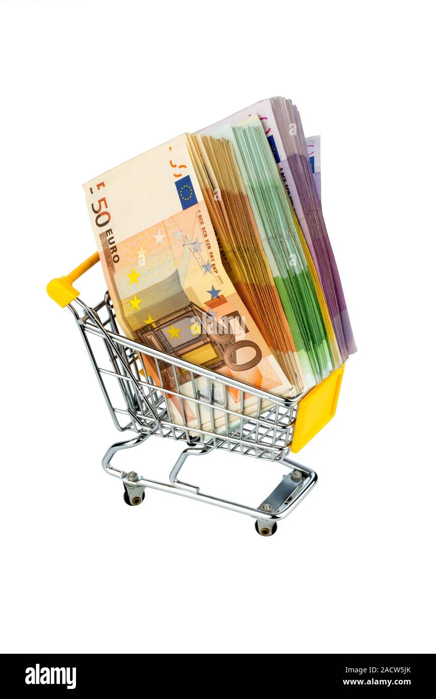 Banknotes in a shopping cart Stock Photo - Alamy