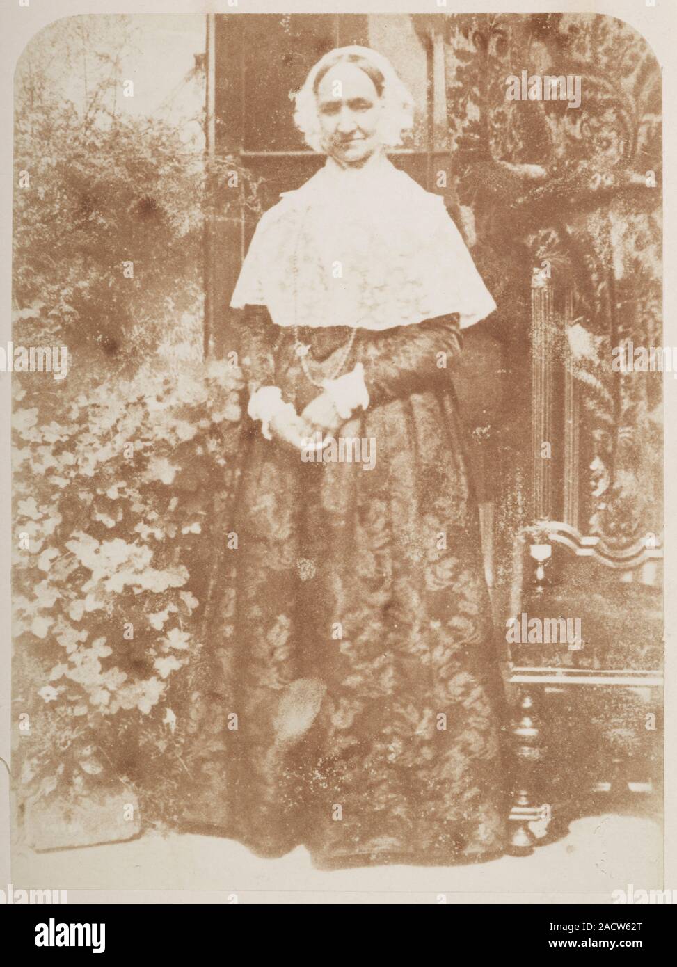 Mrs. Rigby. Full-length standing portrait, taken out of doors and ...