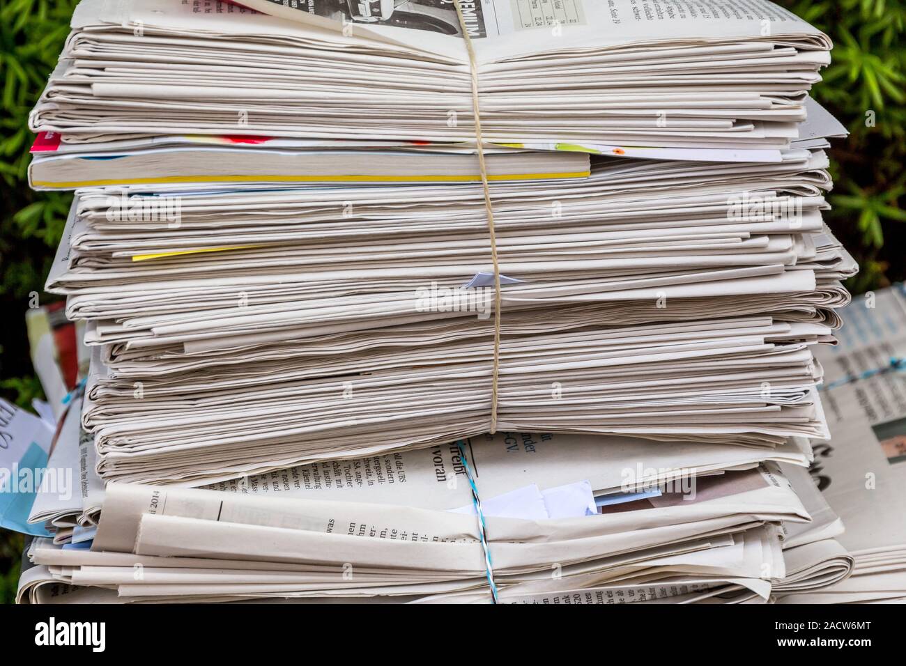 Stack of waste paper. Old Newspapers Stock Photo - Alamy