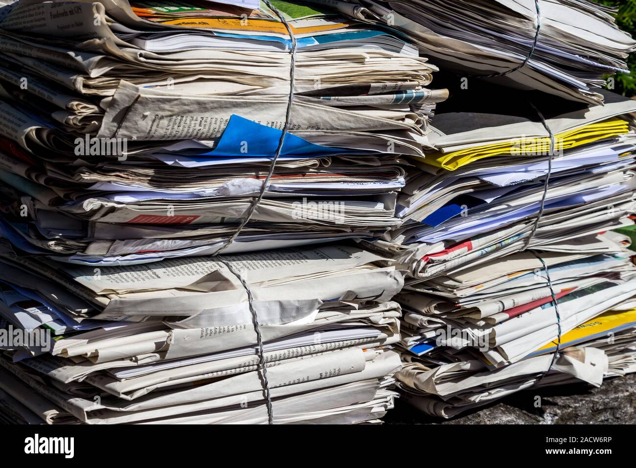Stack of waste paper. Old Newspapers Stock Photo - Alamy