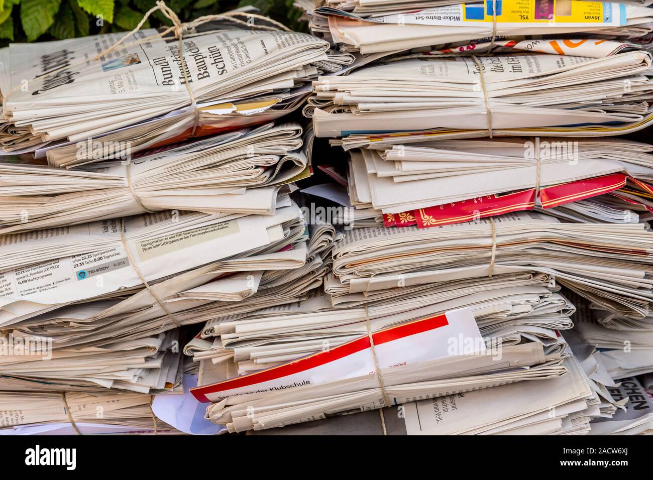 Stack of waste paper. Old Newspapers Stock Photo - Alamy