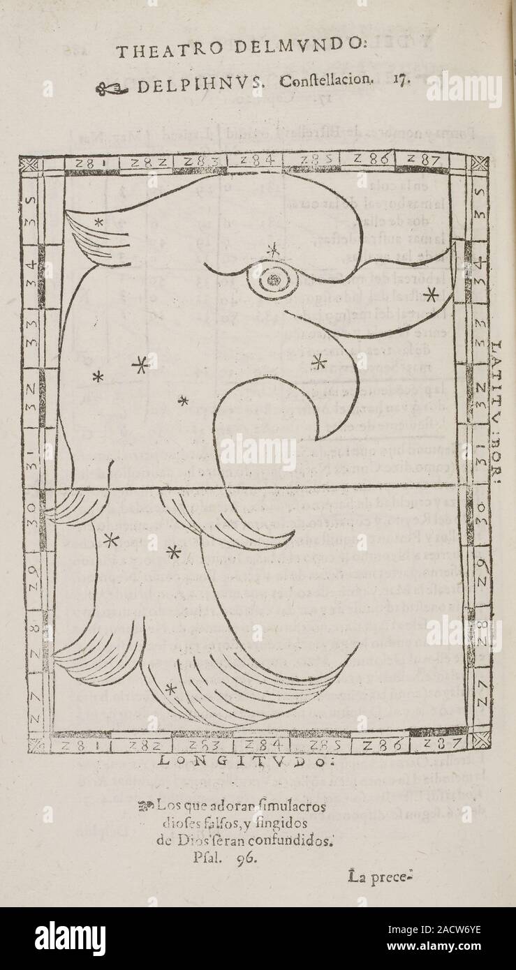Delphinus the dolphin. An illustration of a star constellation from a ...