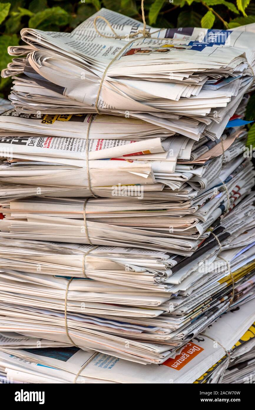 Stack of waste paper. Old Newspapers Stock Photo - Alamy