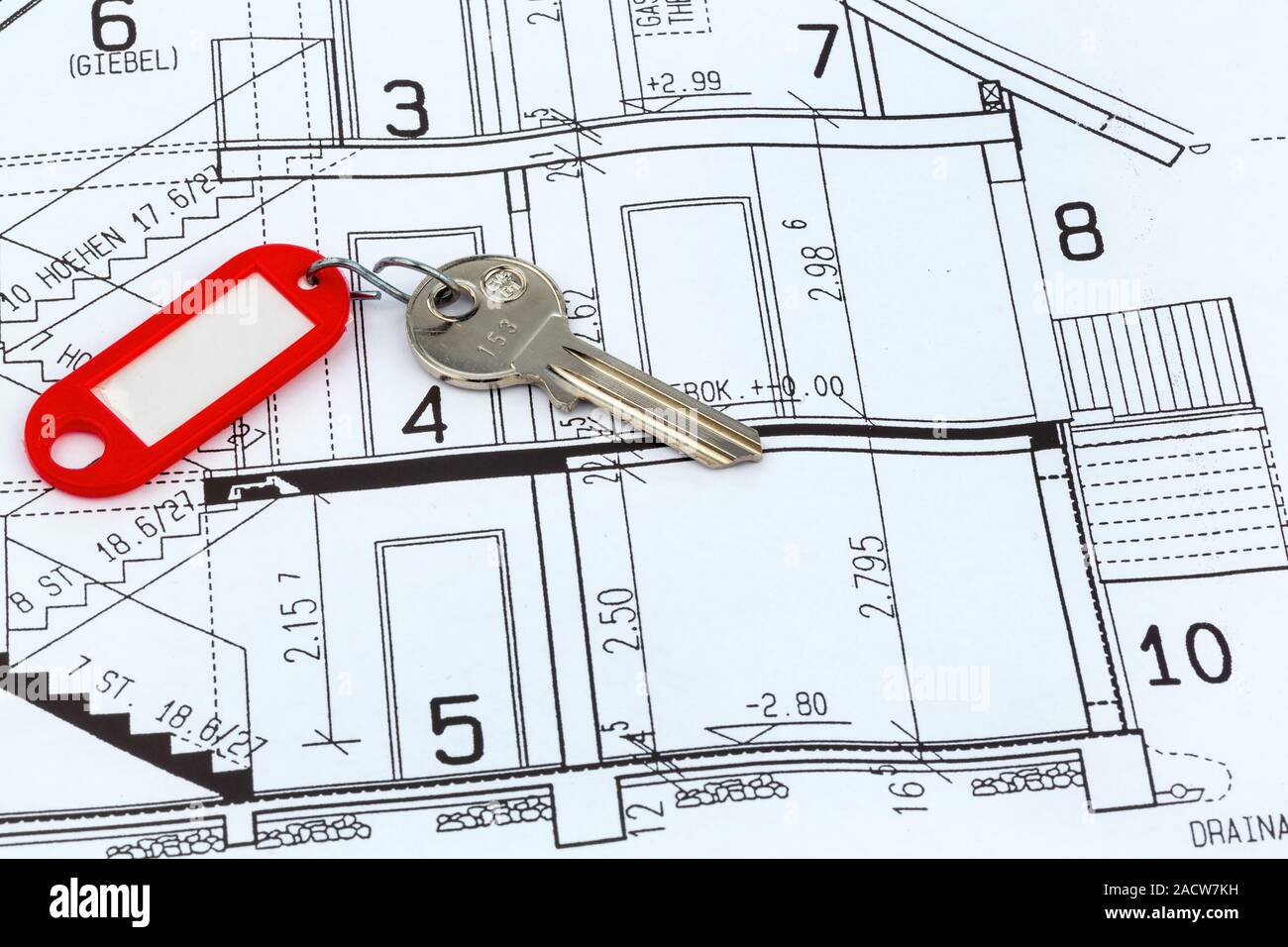 House plan with key Stock Photo - Alamy