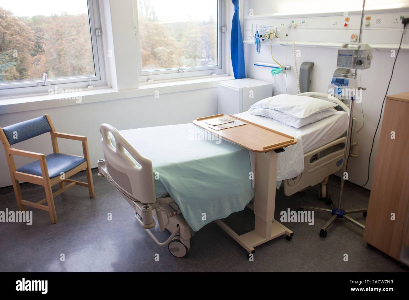 Hospital room for cystic fibrosis (CF) patient. CF patients need to eat ...