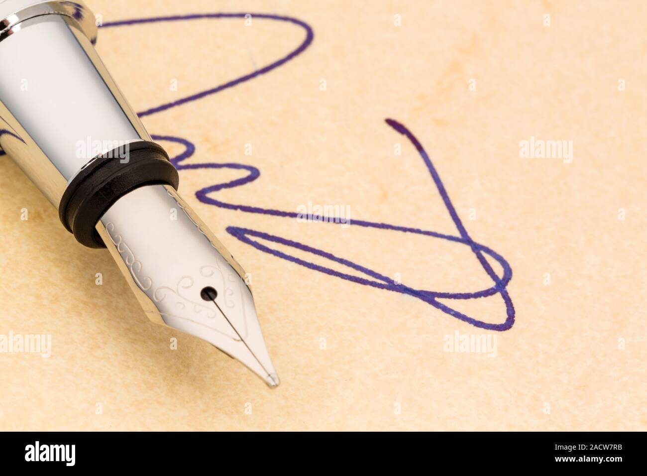Signature and fountain pen Stock Photo - Alamy