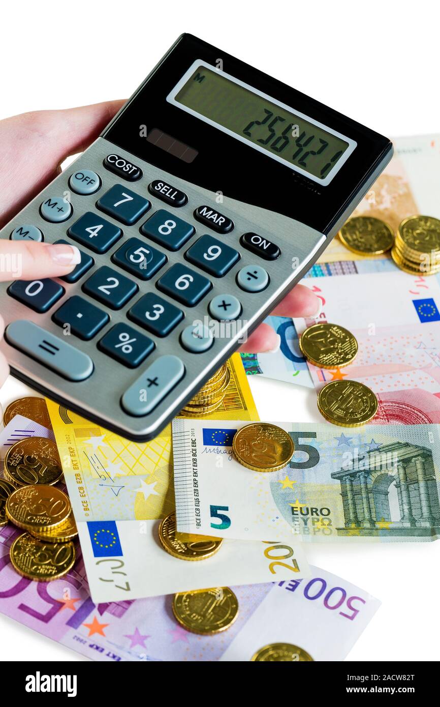 Money and calculator hi-res stock photography and images - Alamy