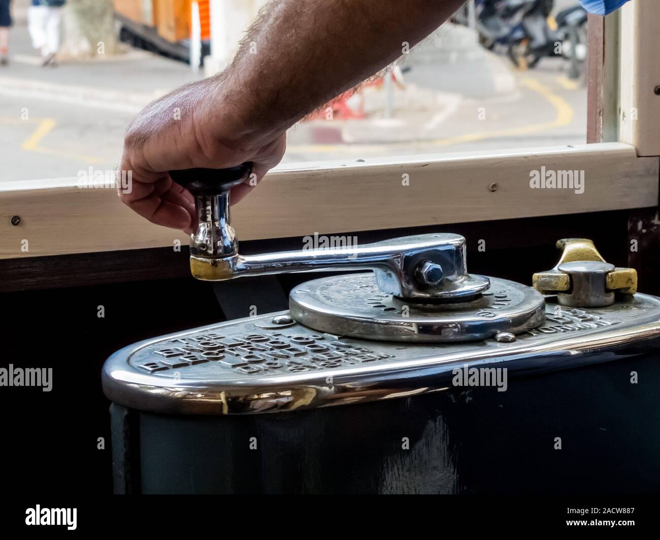 throttle control of a tramway Stock Photo - Alamy