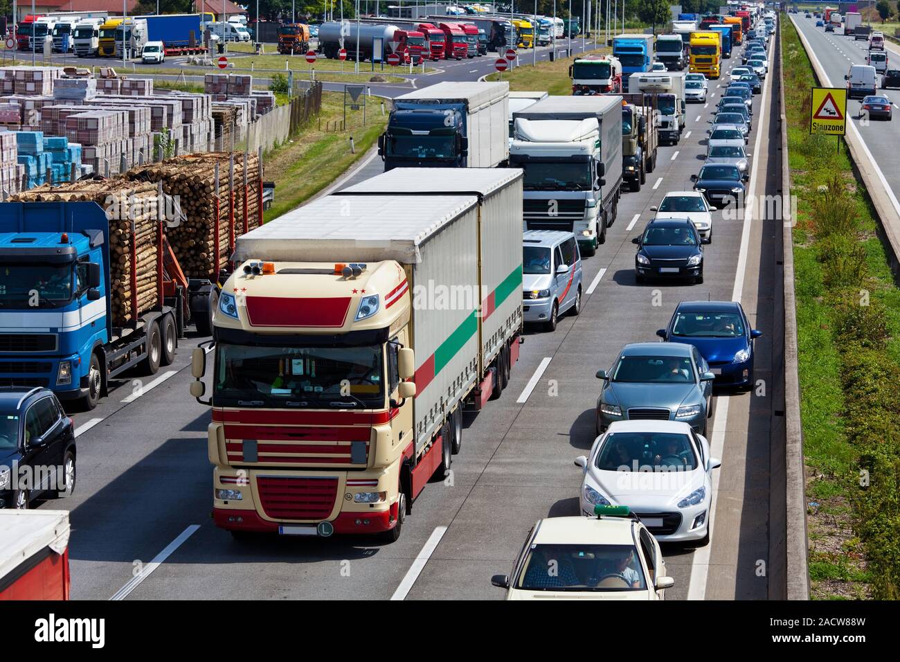 Traffic jam on motorway Stock Photo - Alamy