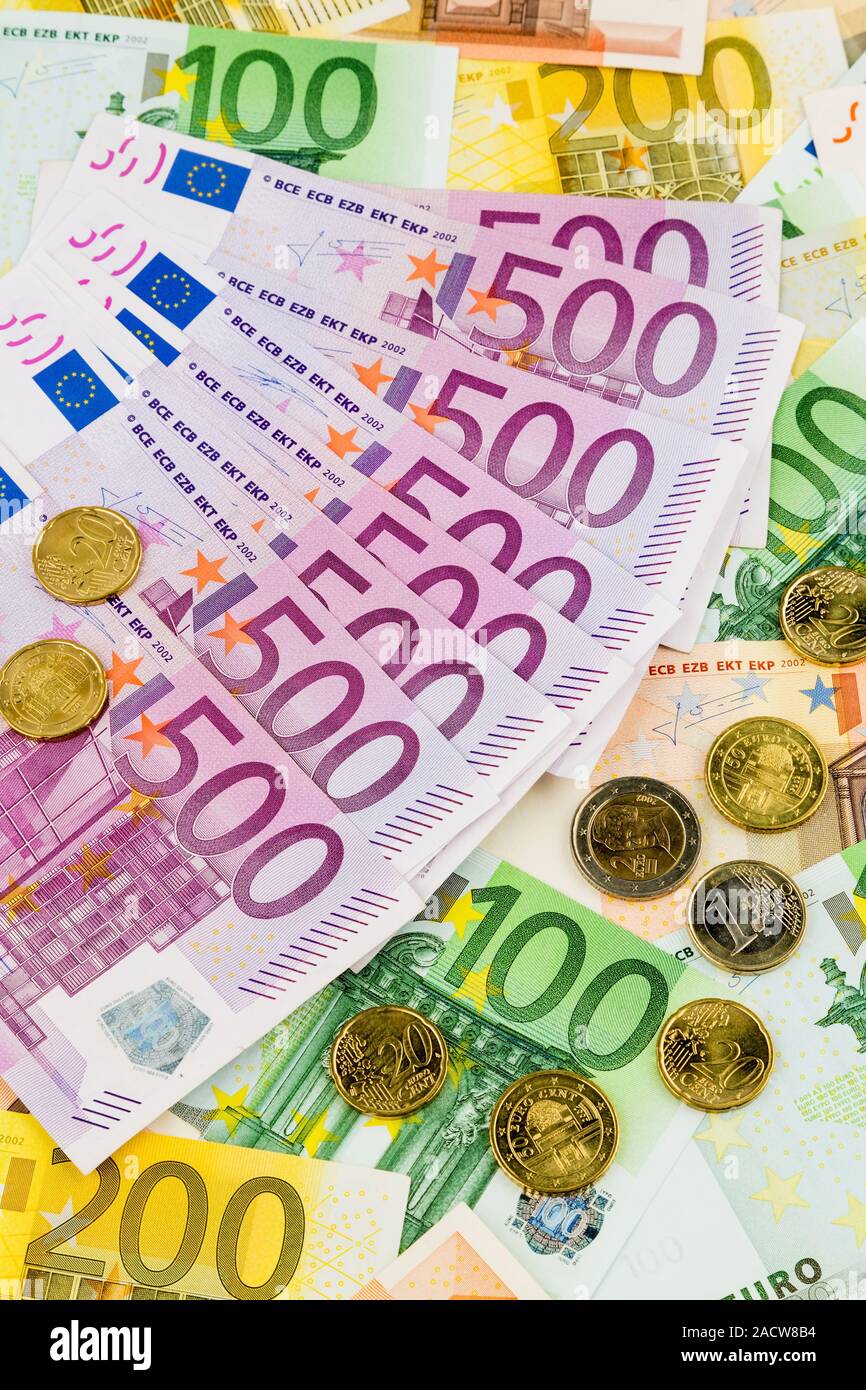 Many different Euro banknotes Stock Photo - Alamy