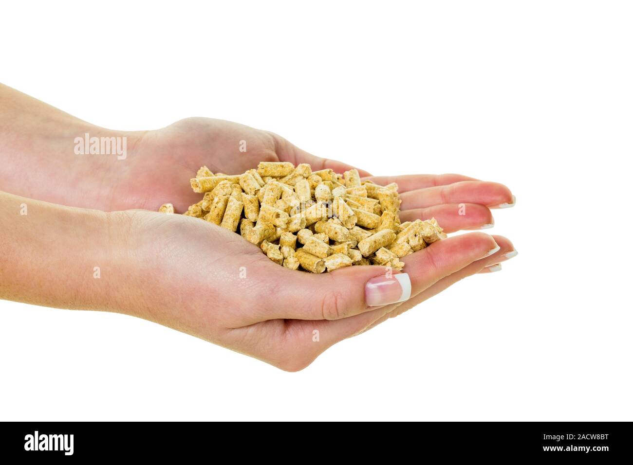 Hand with pellets as an alternative energy source Stock Photo - Alamy