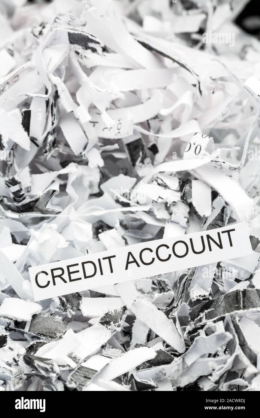 Paper shred Credit Account Stock Photo - Alamy