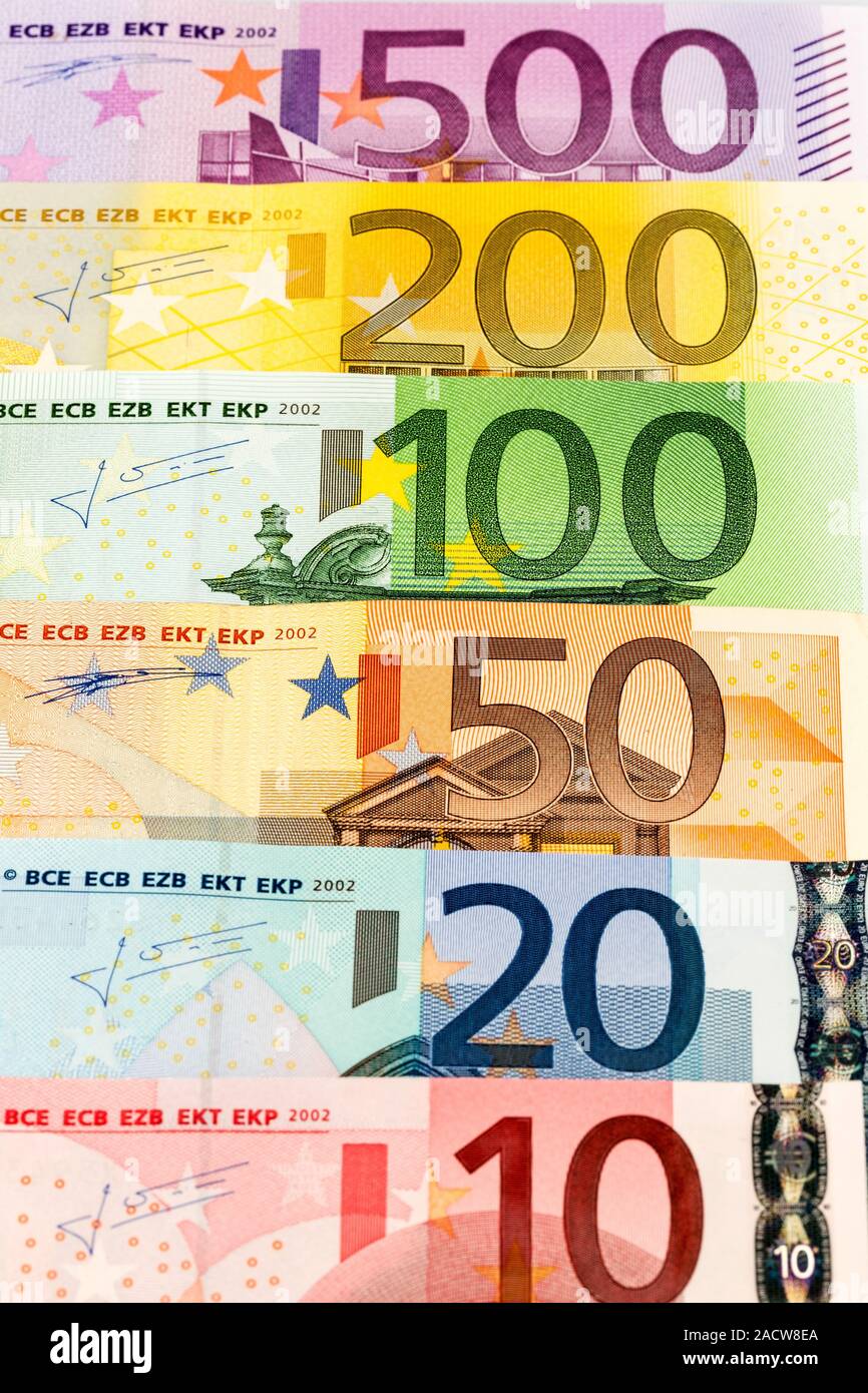 Many different Euro banknotes Stock Photo - Alamy