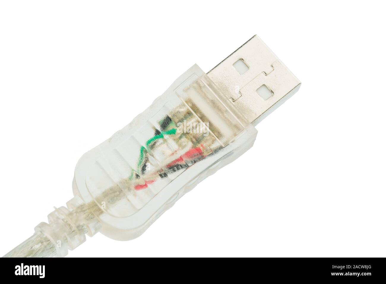 USB cable on a white background Stock Photo - Alamy