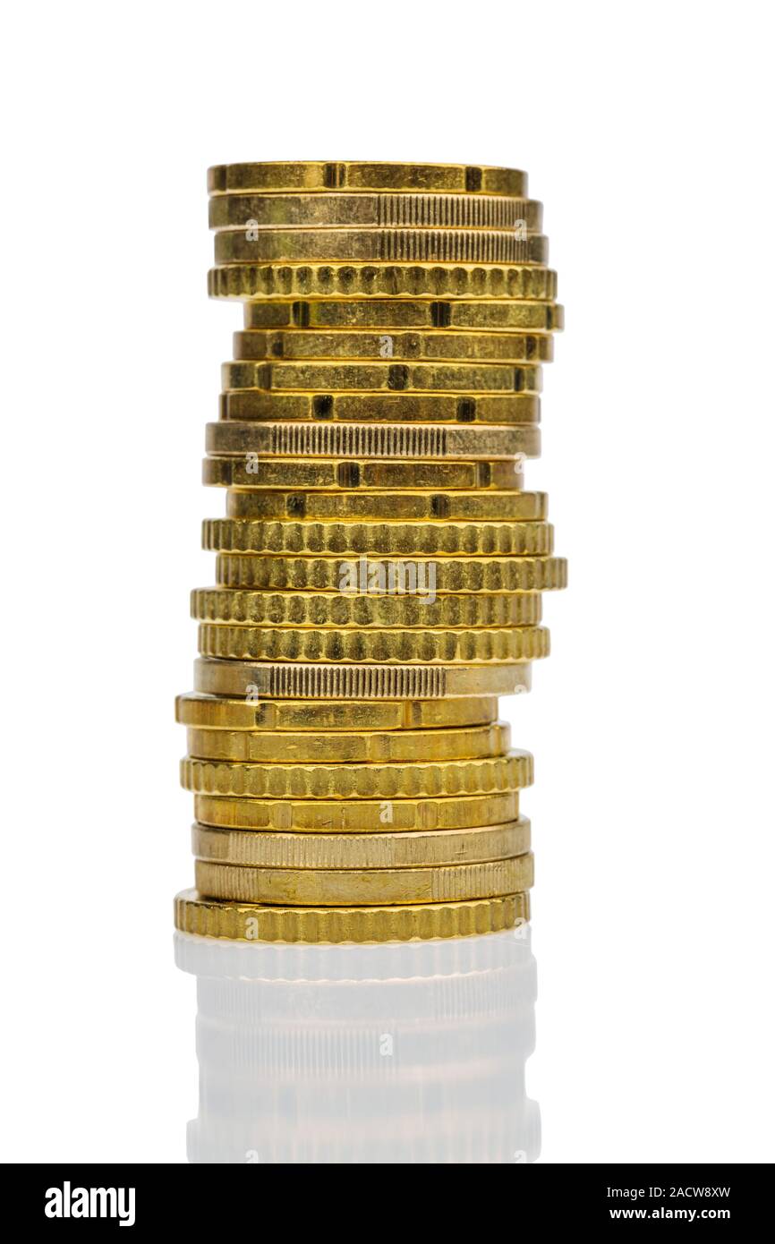 High Stack Coins Stock Photo - Alamy