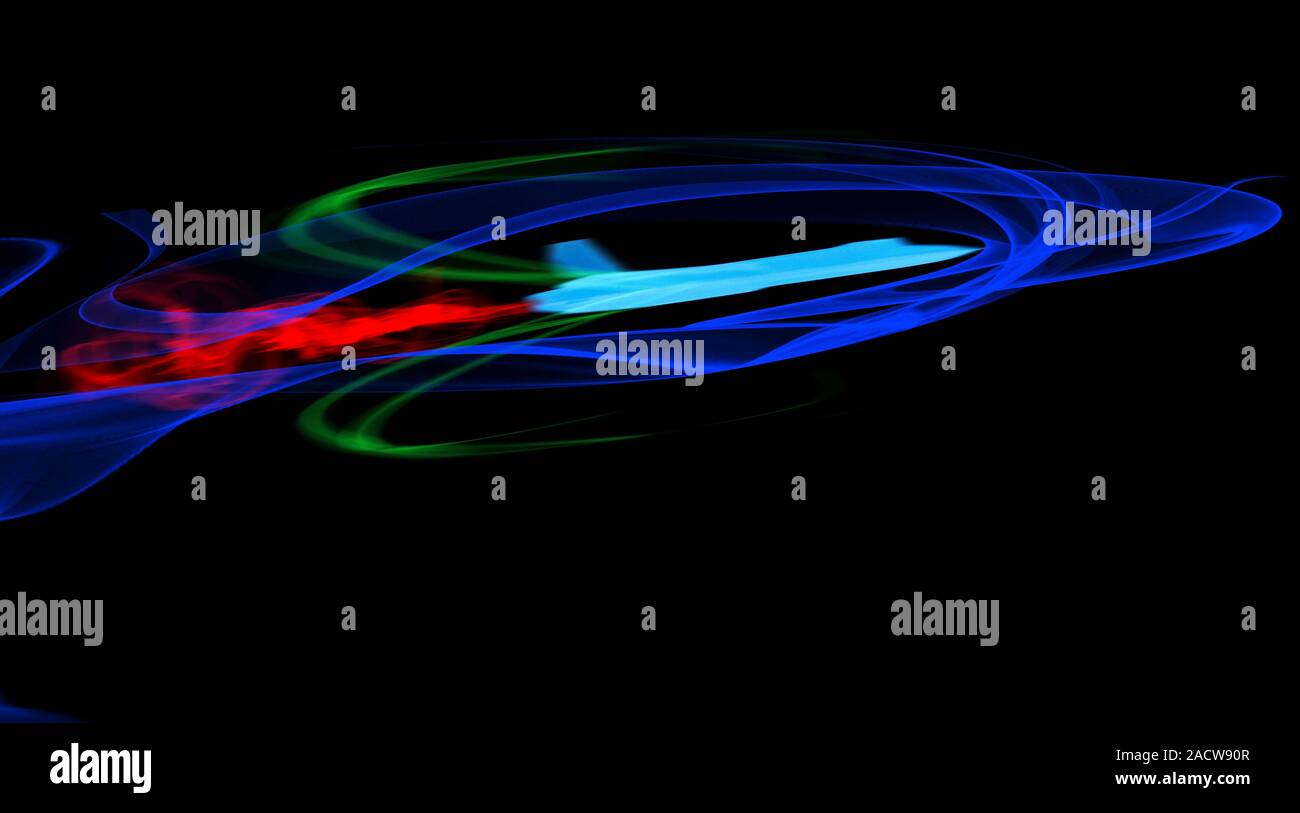 Aeroplane aerodynamics modelling. Conceptual artwork of a model of an ...