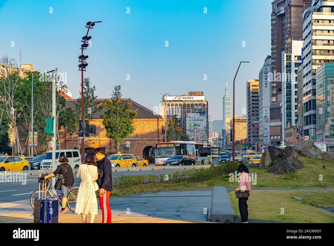 Taipei cityscape. View from the North Gate Station ( Cheng'en gate ...