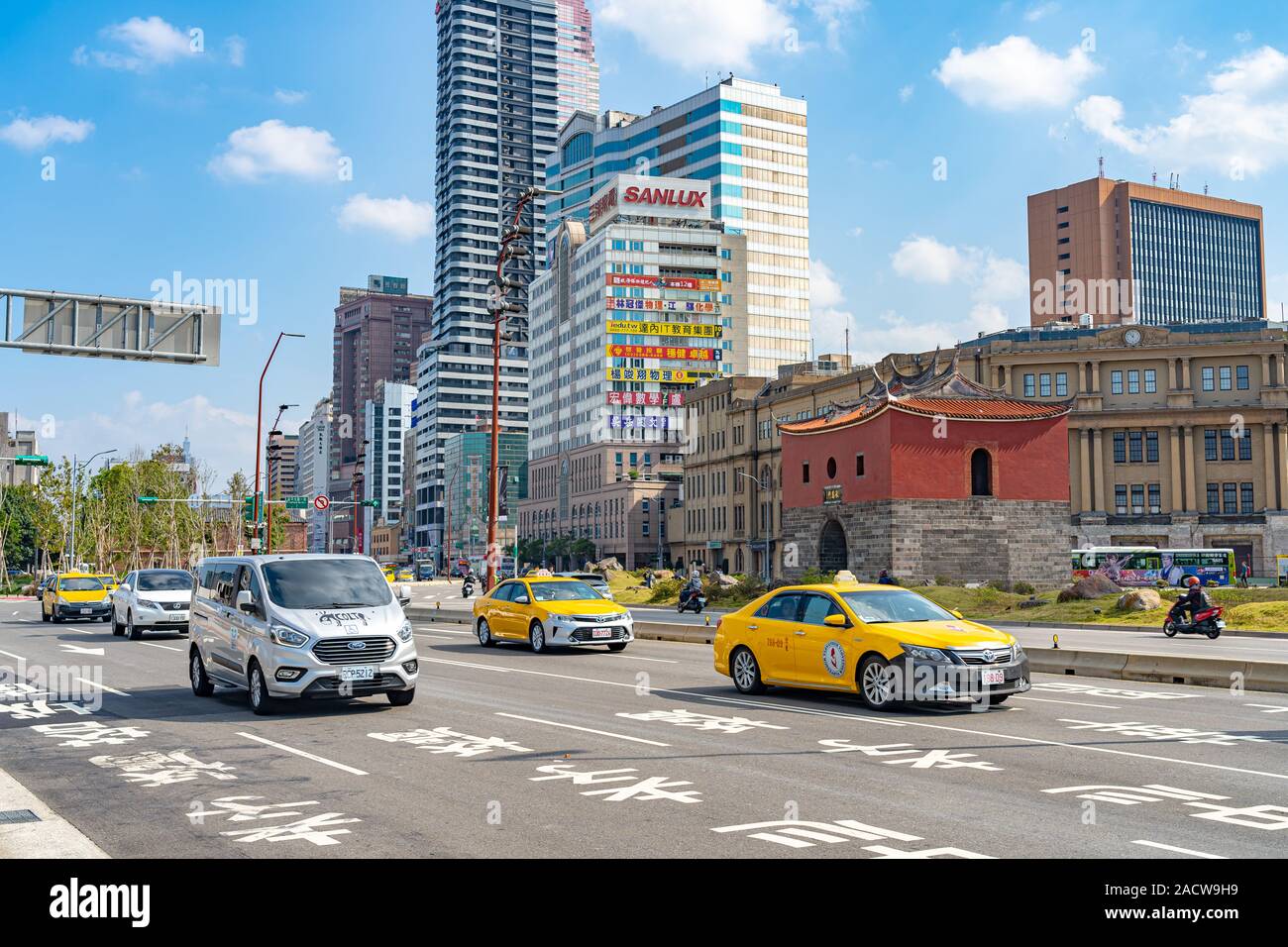 Taipei cityscape. View from the North Gate Station ( Cheng'en gate ...