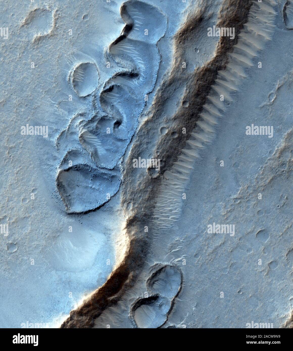 Martian surface. Mars Reconnaissance Orbiter image of unusual ...