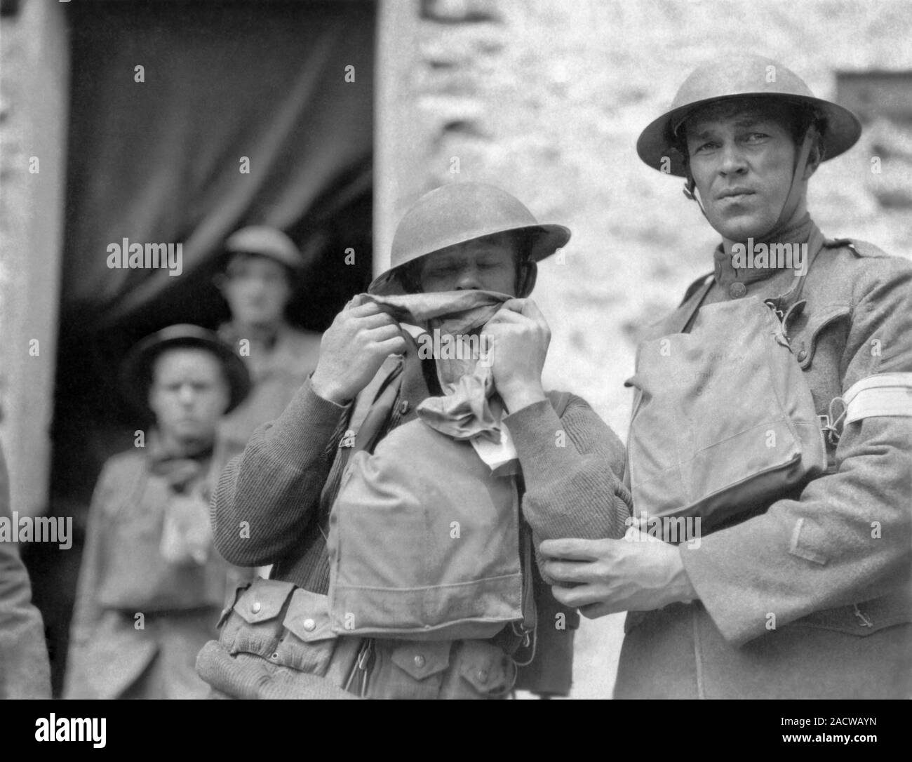 Shell shocked soldier at a first aid station in Courboin, France ...