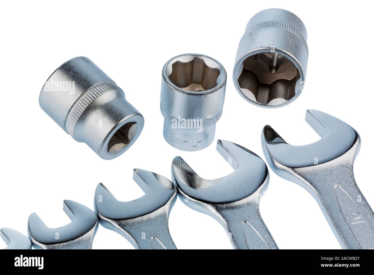 Open-end spanners and socket spanners Stock Photo - Alamy