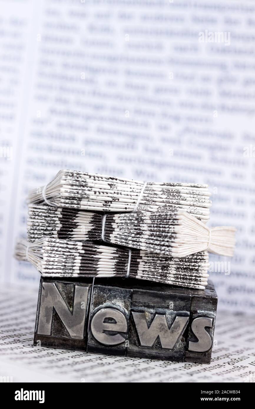 News in lead letters Stock Photo - Alamy