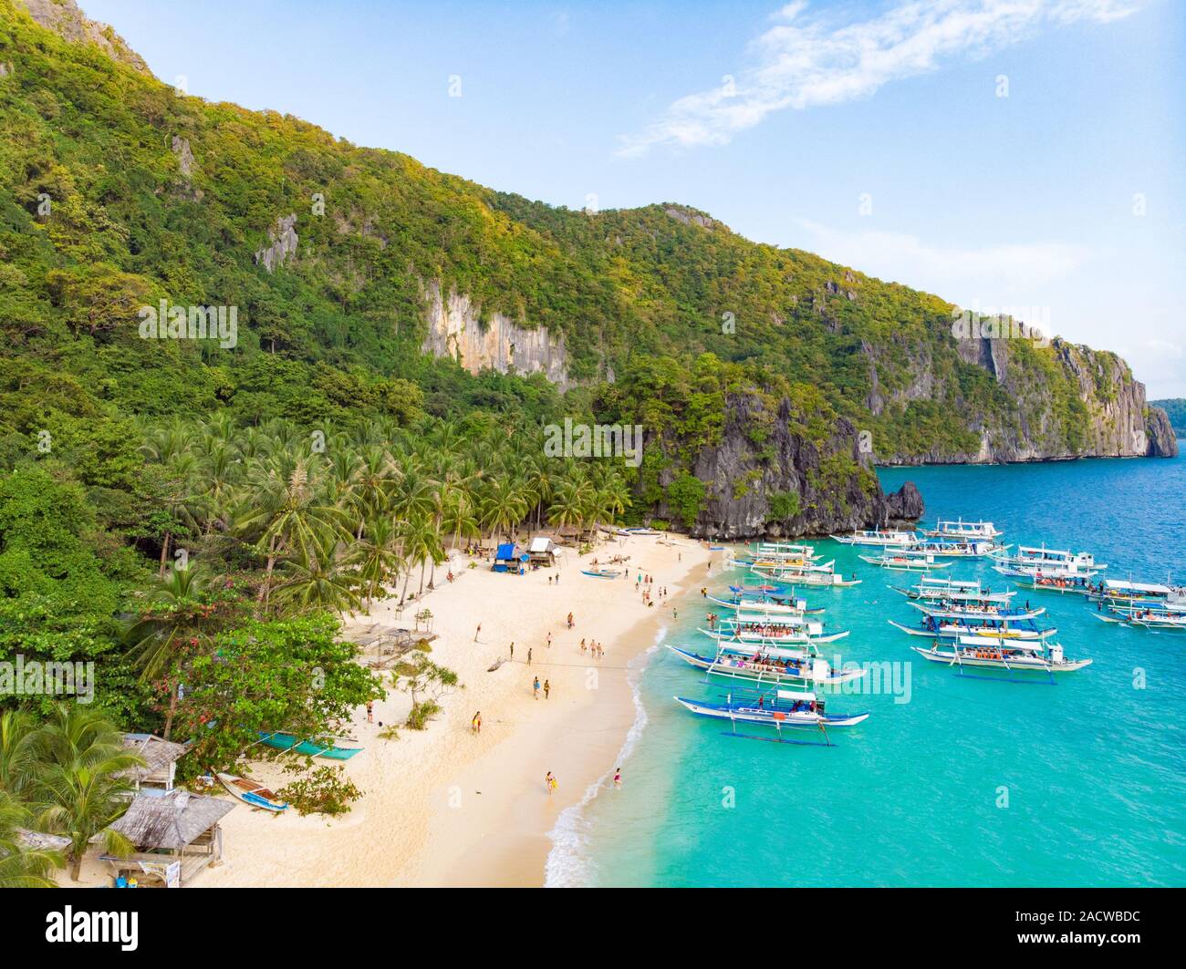 Aerial view of 7 Commando Beach on paradise island, tropical travel ...