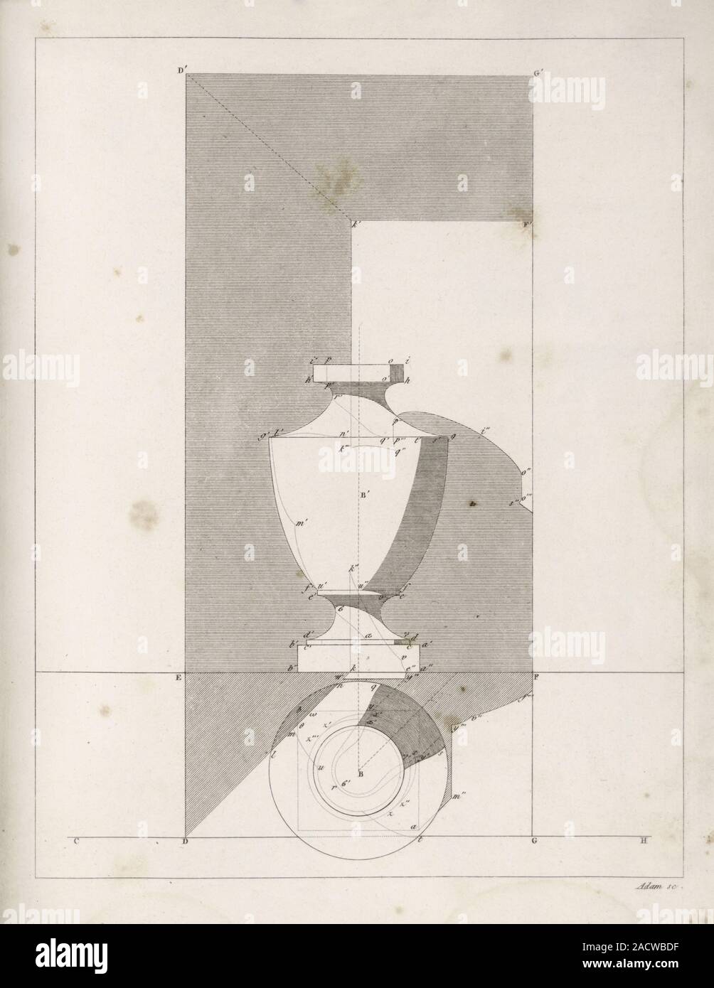 Drawing shadows. 19th-century sciagraphic projections demonstrating how ...