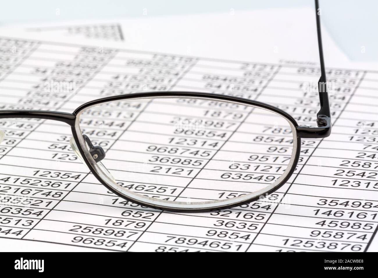 Statistics and Tables Stock Photo - Alamy