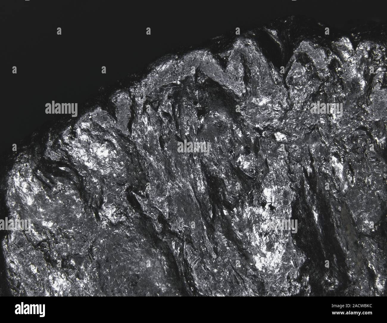 Graphite. Macrophotograph of a specimen of graphite, a form of carbon ...