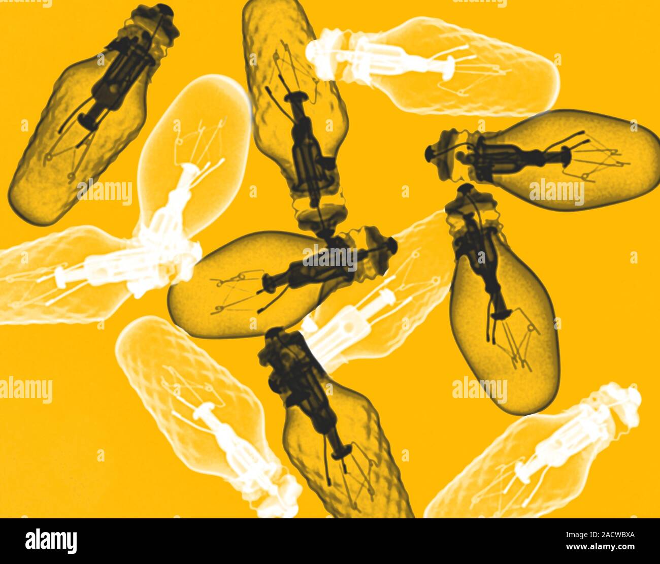 Light bulbs, coloured X-ray Stock Photo - Alamy