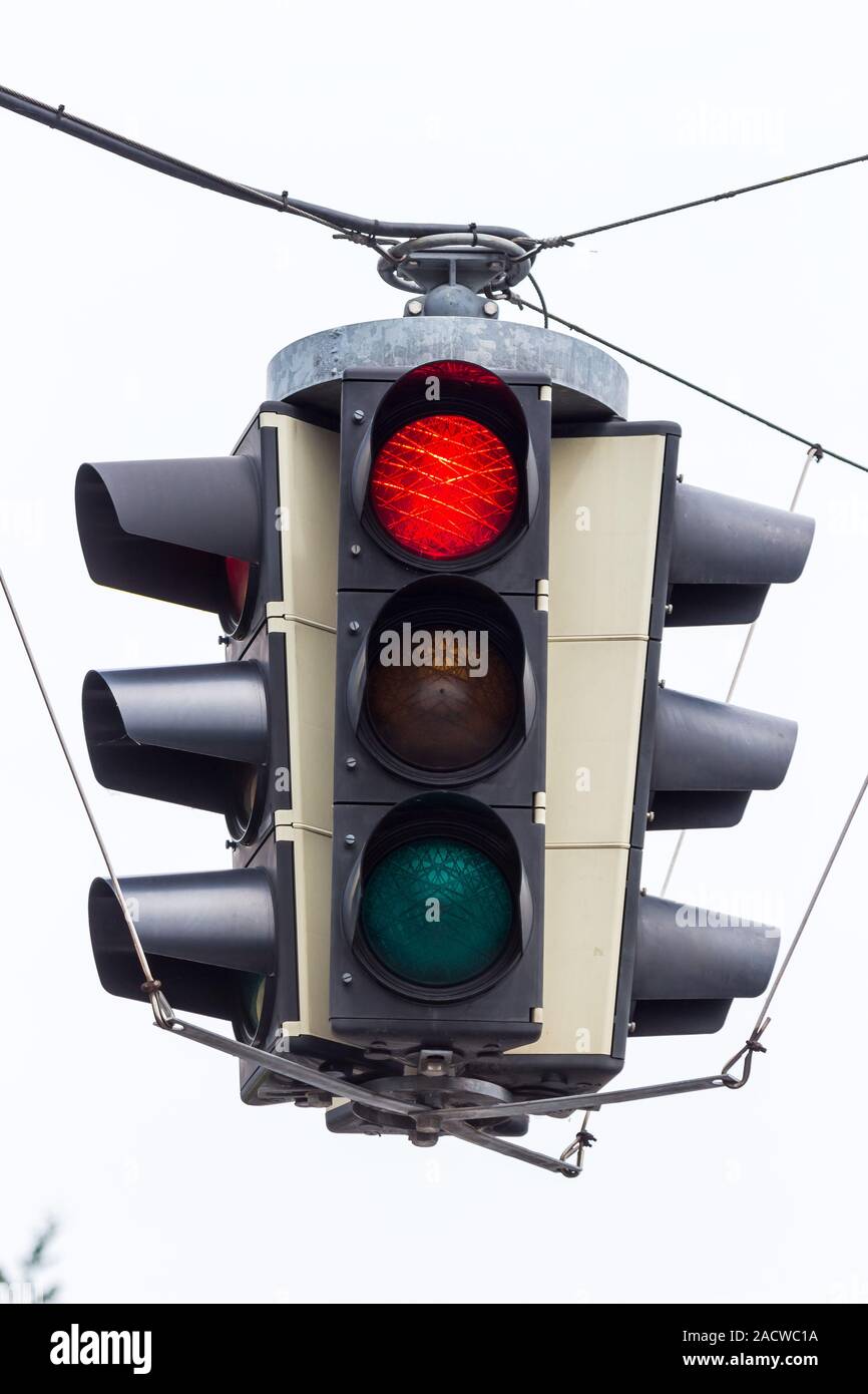 Traffic light with red light Stock Photo - Alamy