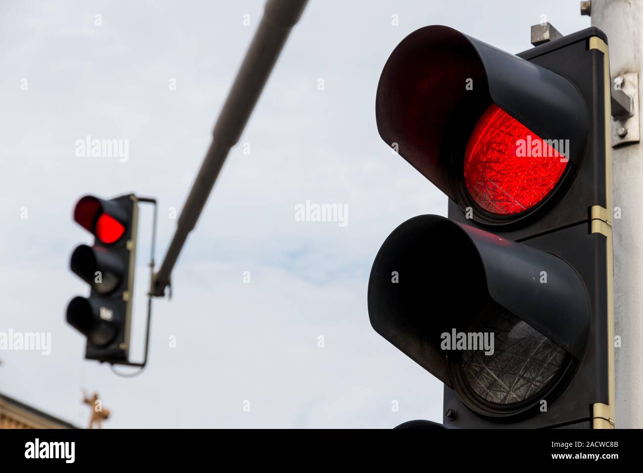 Traffic light with red light Stock Photo - Alamy