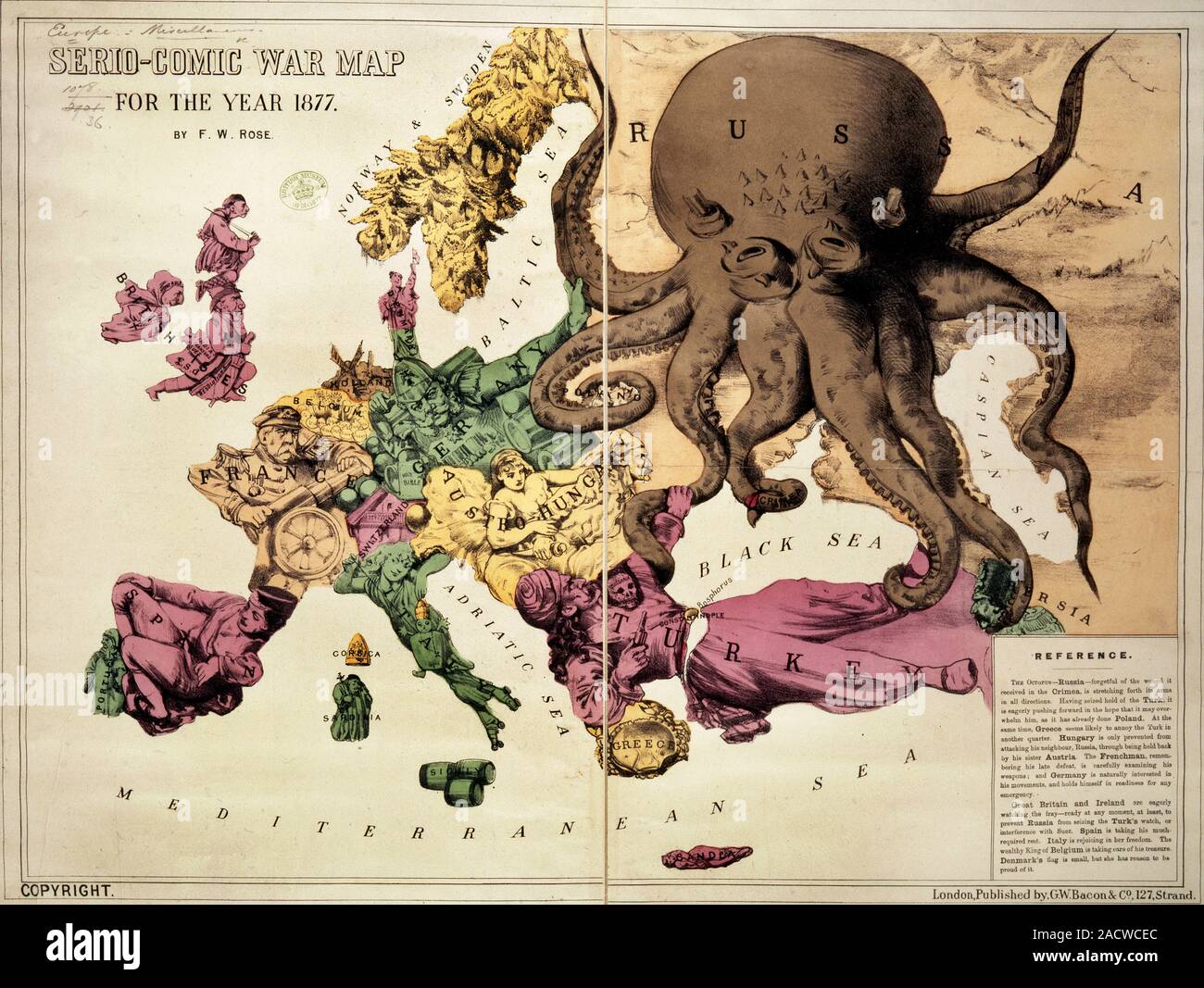 Serio-Comic War Map Stock Photo - Alamy