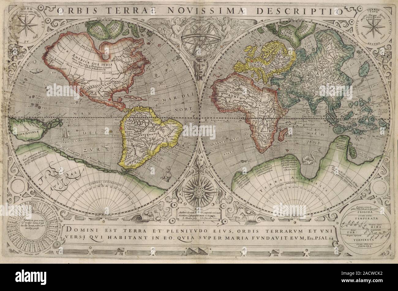 17th century World map Stock Photo - Alamy