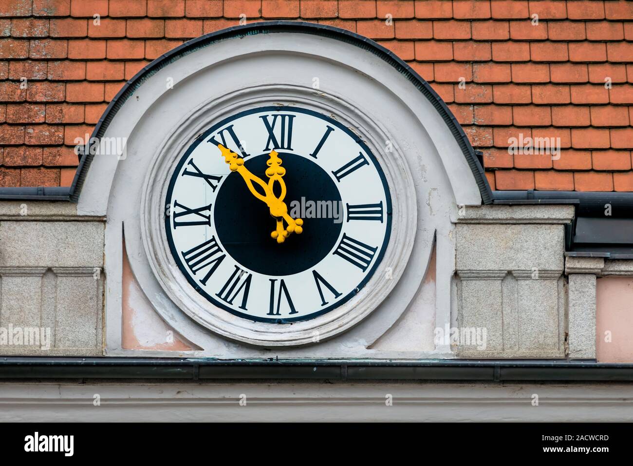 Clock at the town hall Stock Photo - Alamy