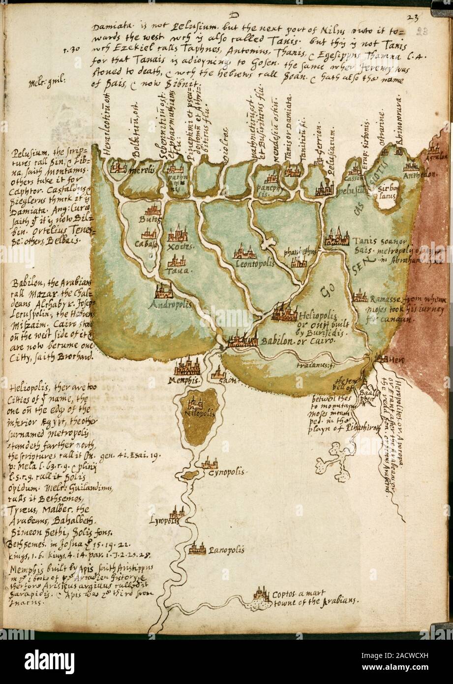 Map of Lower Egypt, (Whole folio) Part of Raleigh's historical gazeteer ...