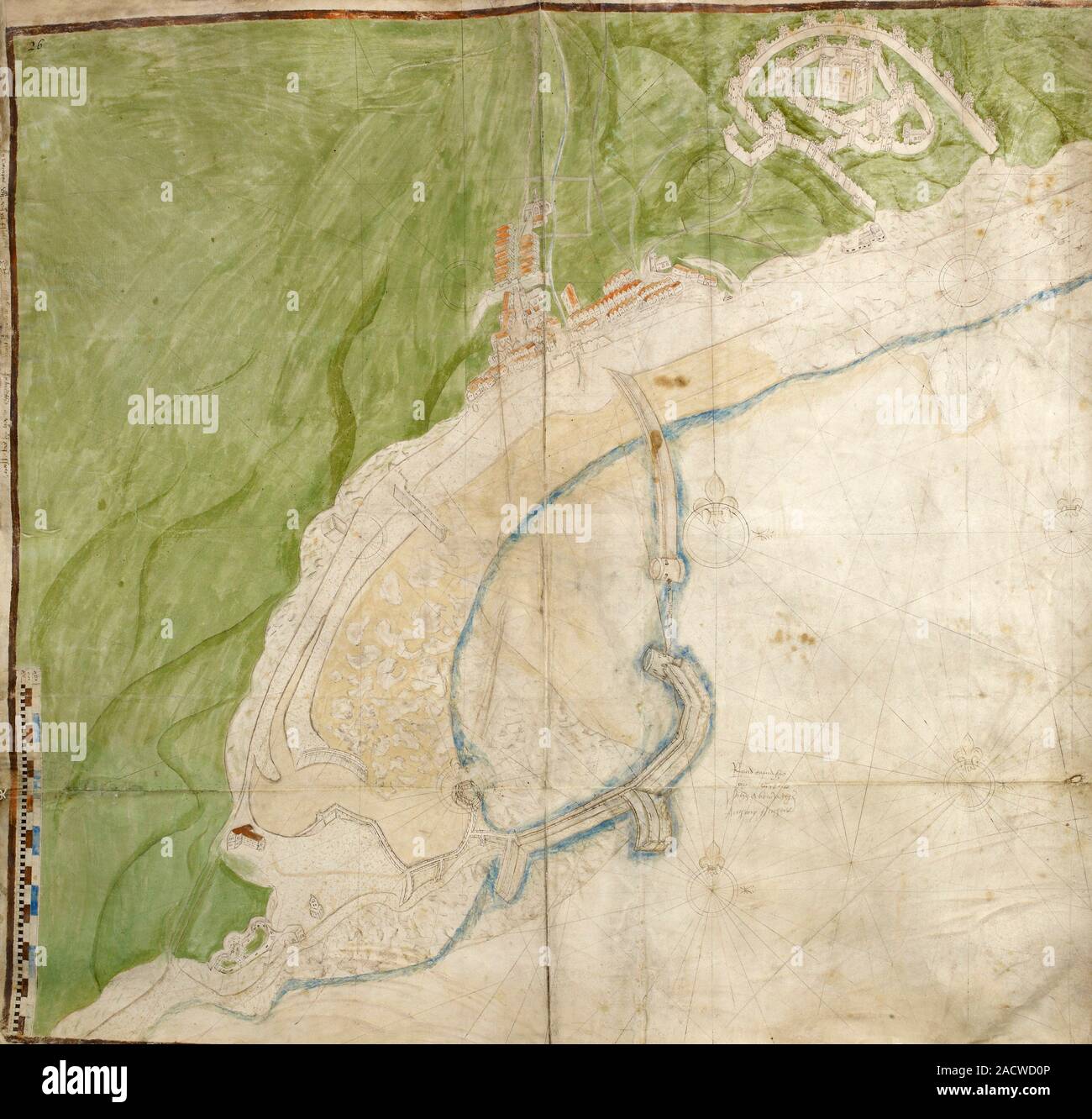 Map showing Dover Harbour and Castle. Originally published in circa ...
