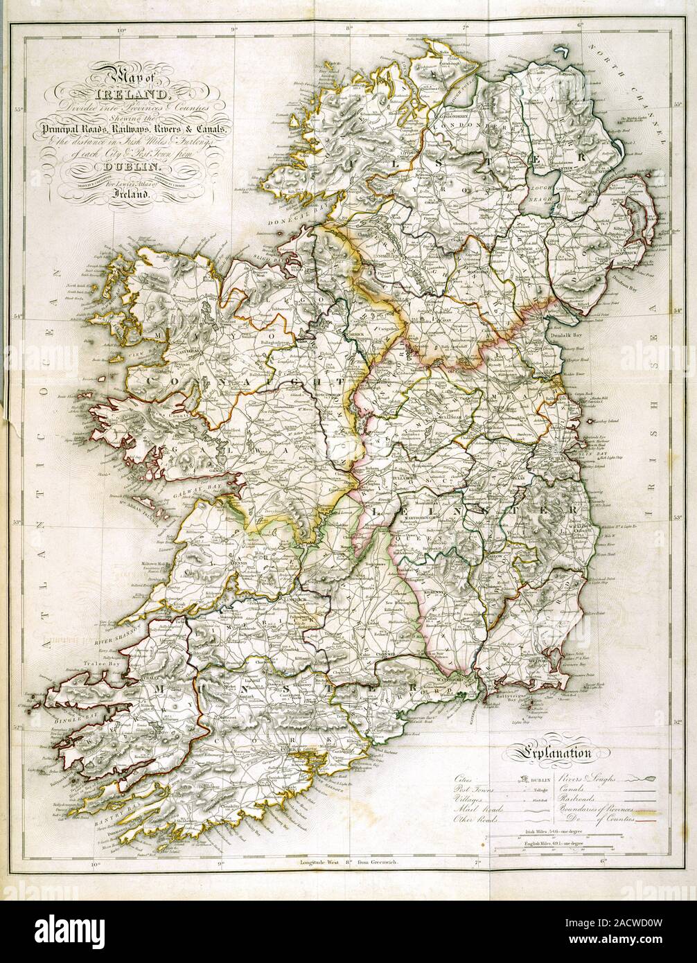 Map of Ireland divided into Provinces and Counties shewing the ...
