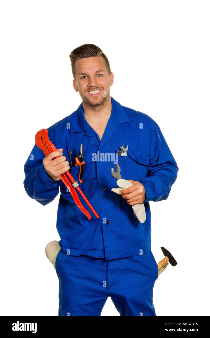 Craftsman with tools Stock Photo - Alamy