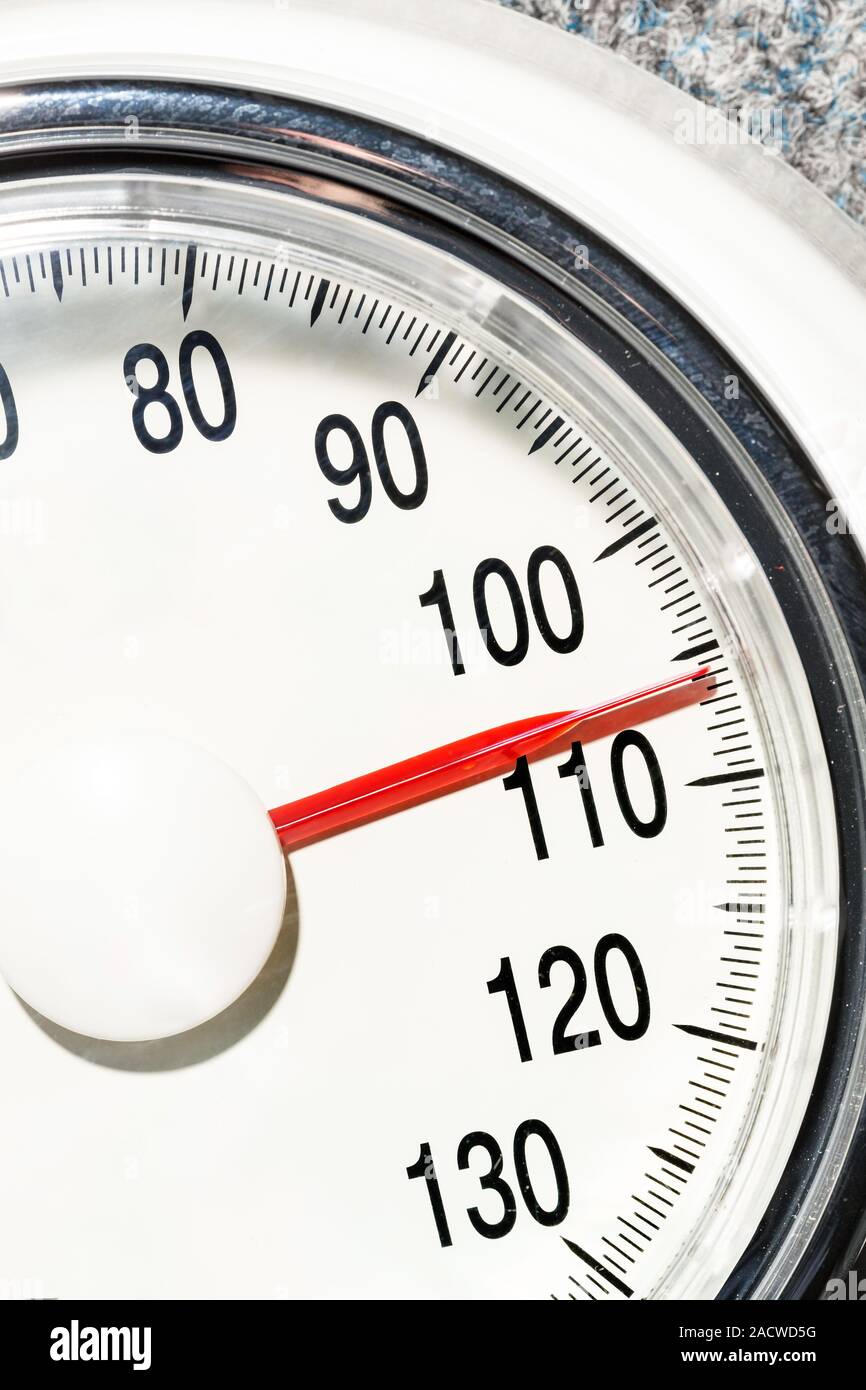 Overweight on a scale Stock Photo - Alamy