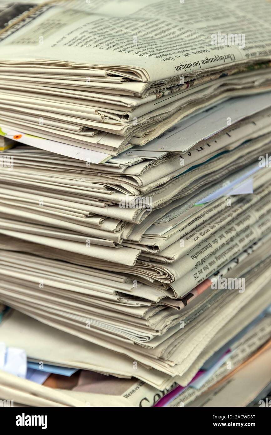 Stack of waste paper. Old Newspapers Stock Photo - Alamy