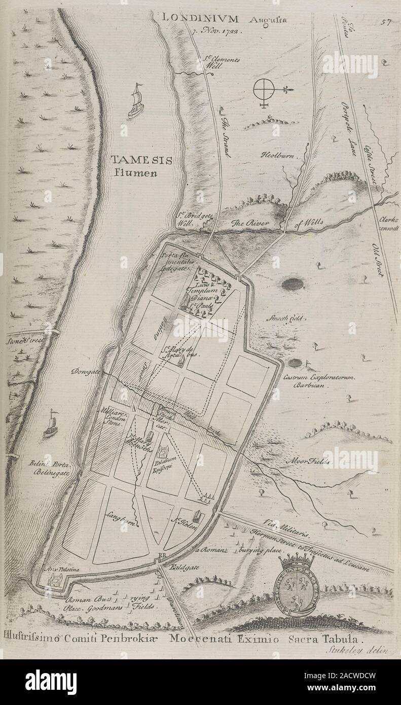 Londinium, A Roman map showing London and the River Thames. Image taken ...