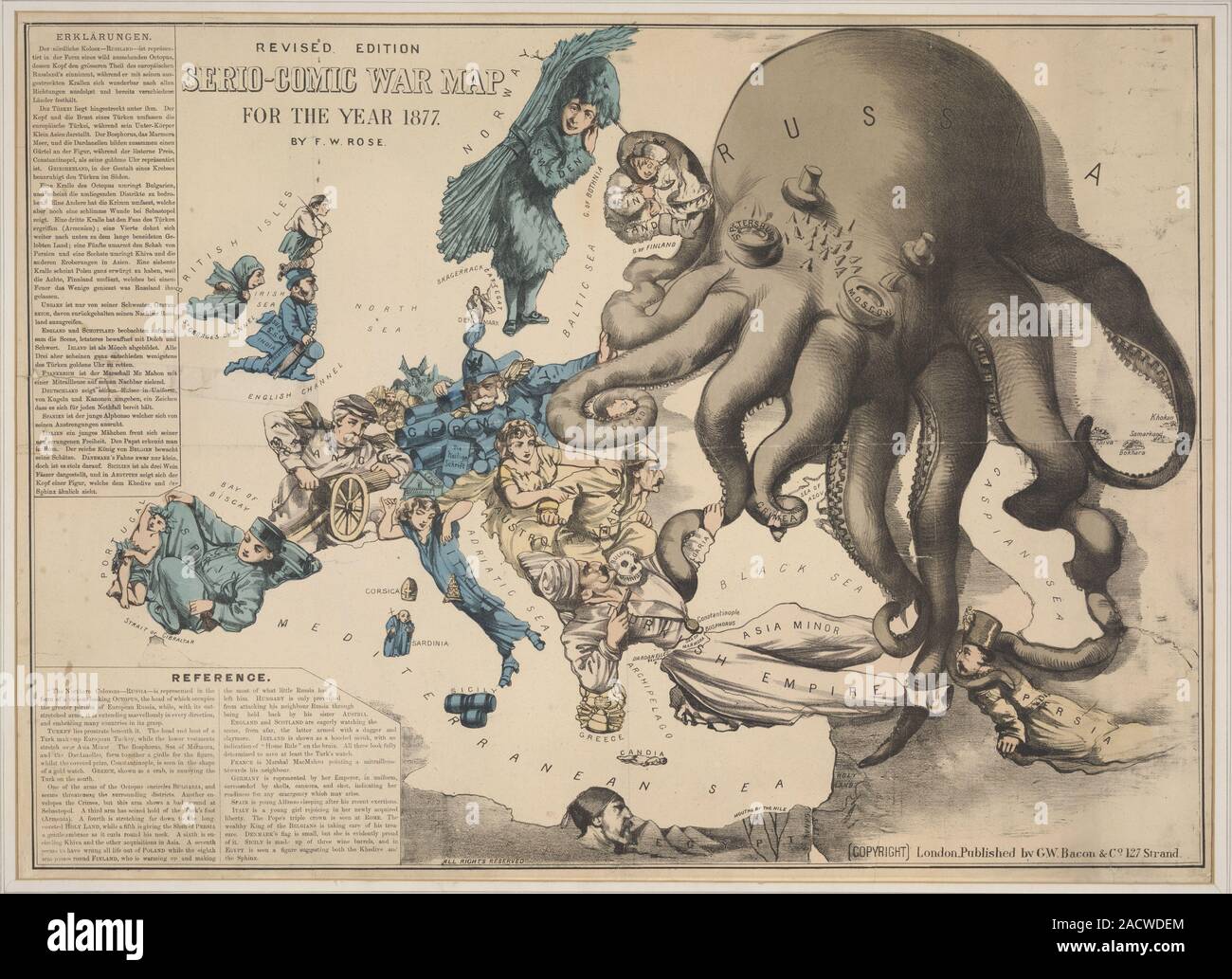 Serio-Comic War Map of 1877 visualises Russian foreign policy as the ...